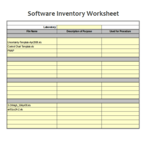 Software Inventory Worksheet Template | Free Excel Templates