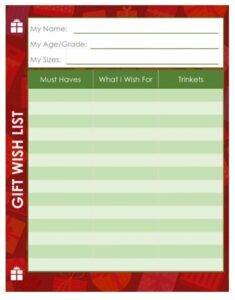 Christmas List Template Word | Free Excel Templates