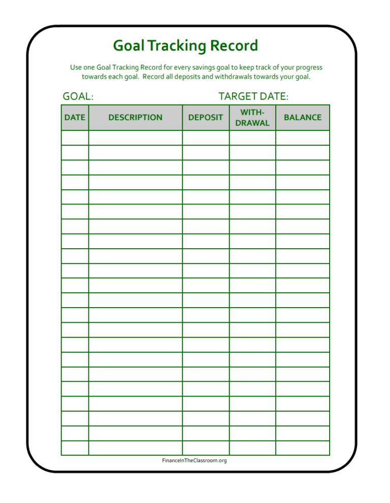 Goal List Templates | 9+ Free Printable Xlsx, Docs & PDF Formats ...