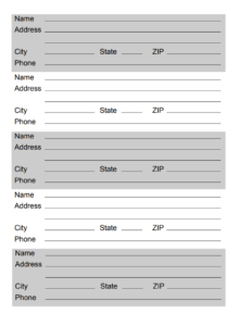 Printable Address List Template | Free Excel Templates