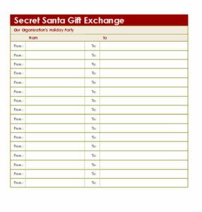 Secret Santa Wish List Template | Free Excel Templates