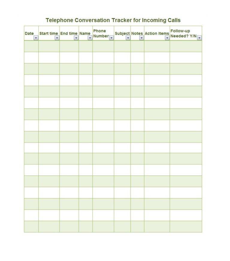 Telephone Call List Templates | 10+ Free Printable Xlsx, PDF & Docs ...