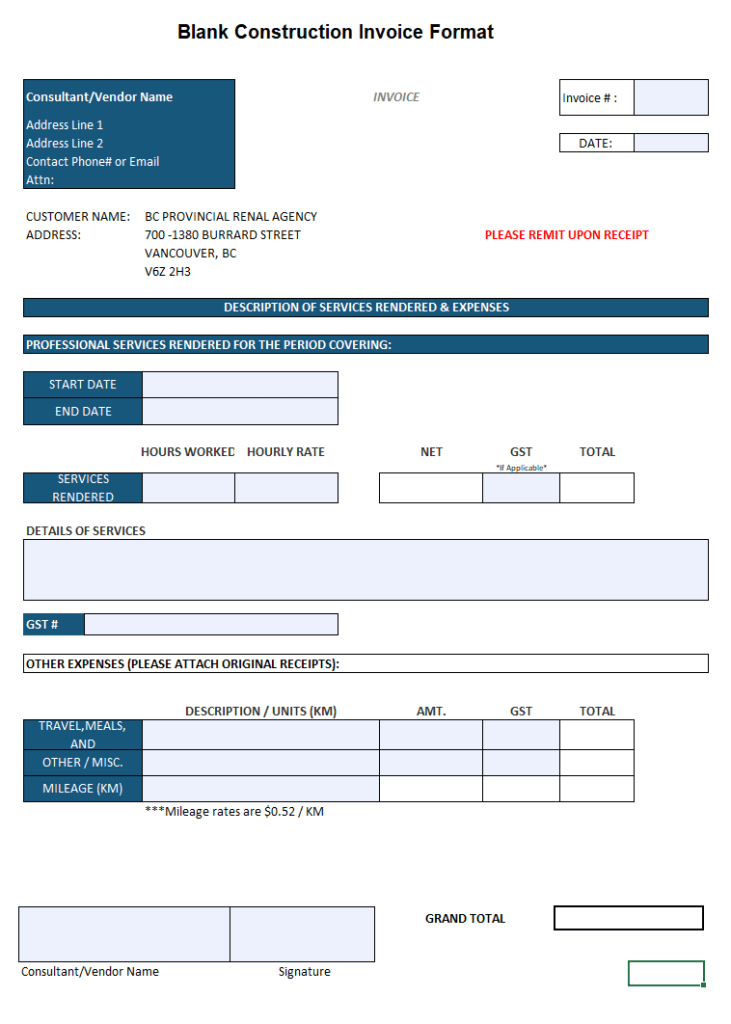Blank Invoice Templates | 18+ Free Printable Xlsx, Docs & PDF Samples ...