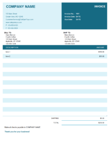 Cash Invoice Templates | 12+ Free Printable Xlsx and Docs Formats ...