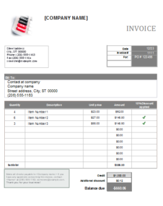 Sales Invoice Example | Free Excel Templates