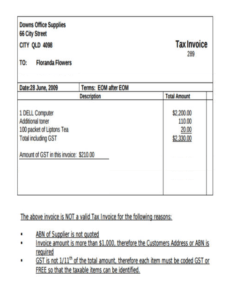 Valid Tax Invoice Template | Free Excel Templates