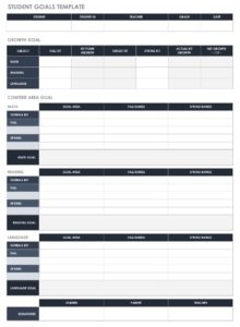 Student Goal Sheet Template | Free Excel Templates