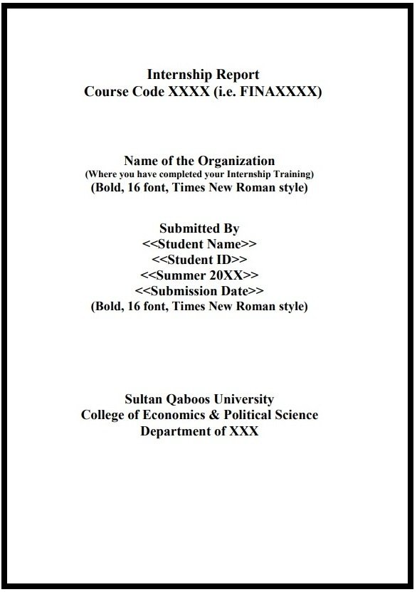 Internship Report Sample 12 Free Printable Excel Word PDF