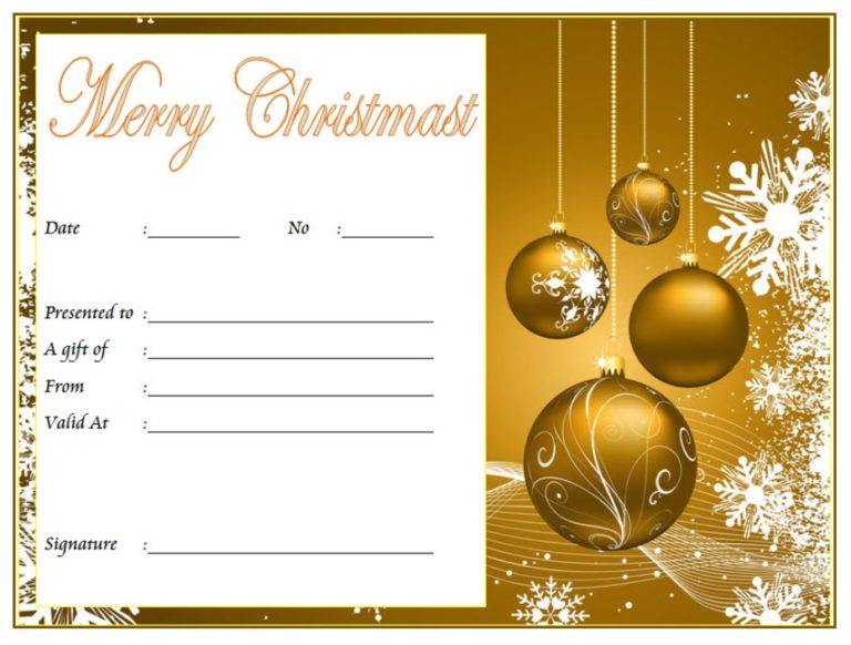 Christmas Gift Voucher Sample | Free Excel Templates