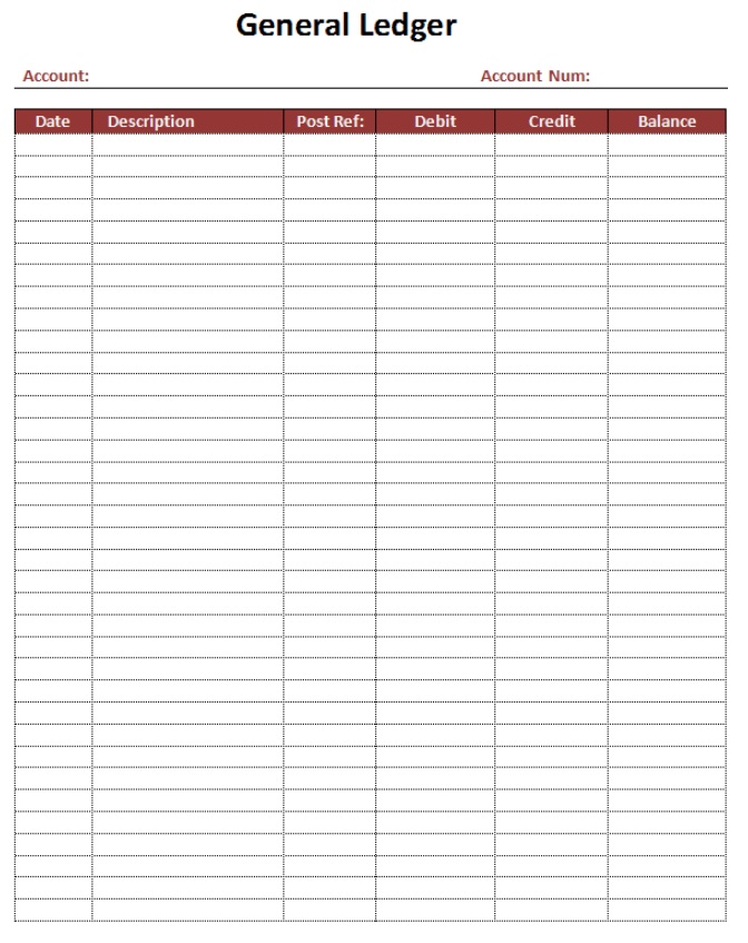 Account Ledger Template Word | Free Excel Templates