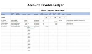 Account Payable Ledger Template | Free Excel Templates