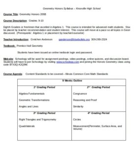 Math Course Syllabus Template | Free Excel Templates