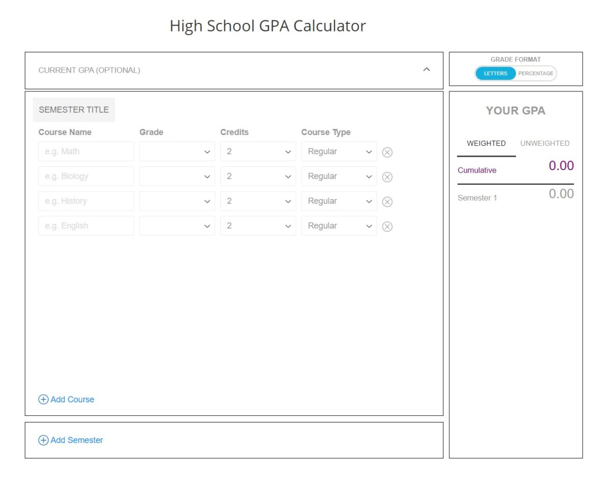 High School GPA Calculator Template | Free Excel Templates
