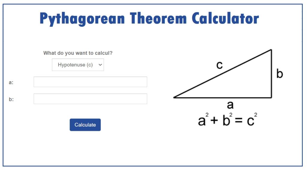Professional Pythagorean Theorem Calculator Template | Free Excel Templates