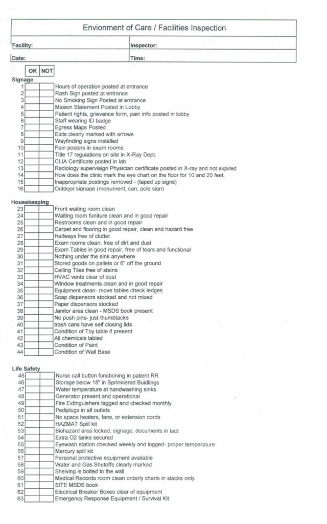 facility Maintenance Checklist Sample | Free Excel Templates