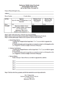 School Yearbook Form | Free Excel Templates