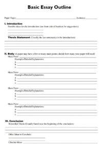 Basic Essay Outline Example | Free Excel Templates