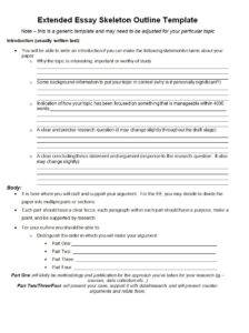 Extended Essay Outline Template | Free Excel Templates