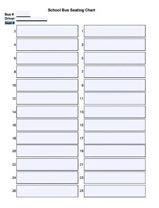 School Bus Seating Chart Template | Free Excel Templates