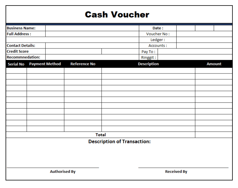 Cash Voucher Template | 18+ Free Xlsx, Docs, and PDF Formats, Samples ...
