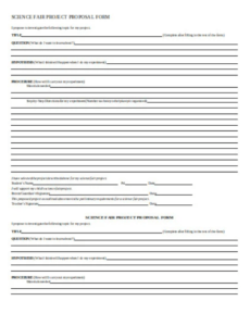 Science Fair Project Proposal Form | Free Excel Templates