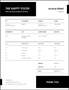 Dentist Rental Invoice Template | Free Excel Templates