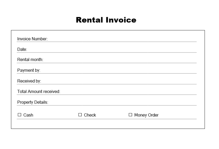 Rental Invoice Templates | 15+ Free Printable Xlsx, Docs and PDF ...