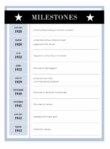 Free Military Service Timeline Template | Free Excel Templates