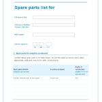 Spare Parts List Template | 7+ Free Printable Xlsx, Docs and PDF ...