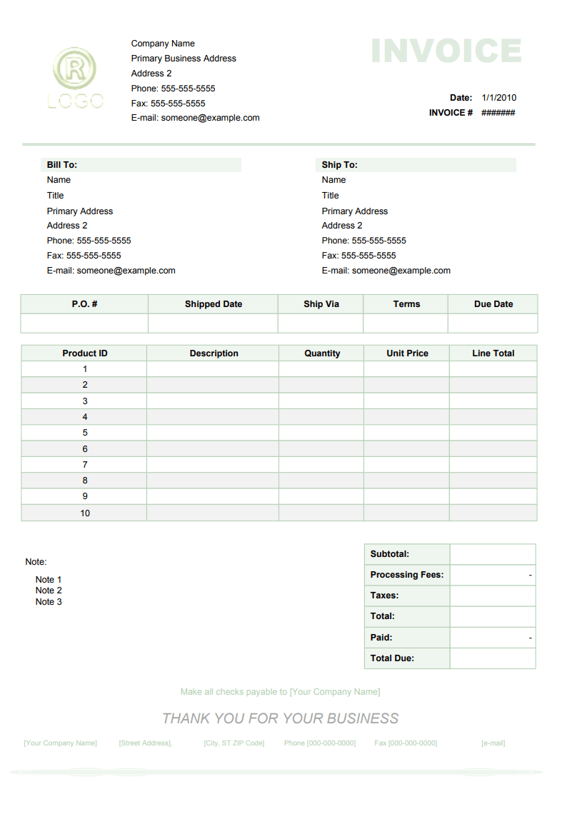 Free Product Invoice Template | 09+ Free Printable Docs and PDF Formats ...